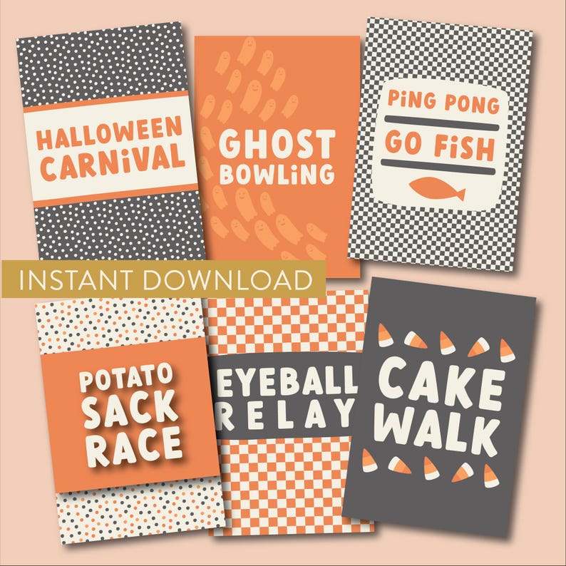 Halloween Carnival Game Signs - Etsy
