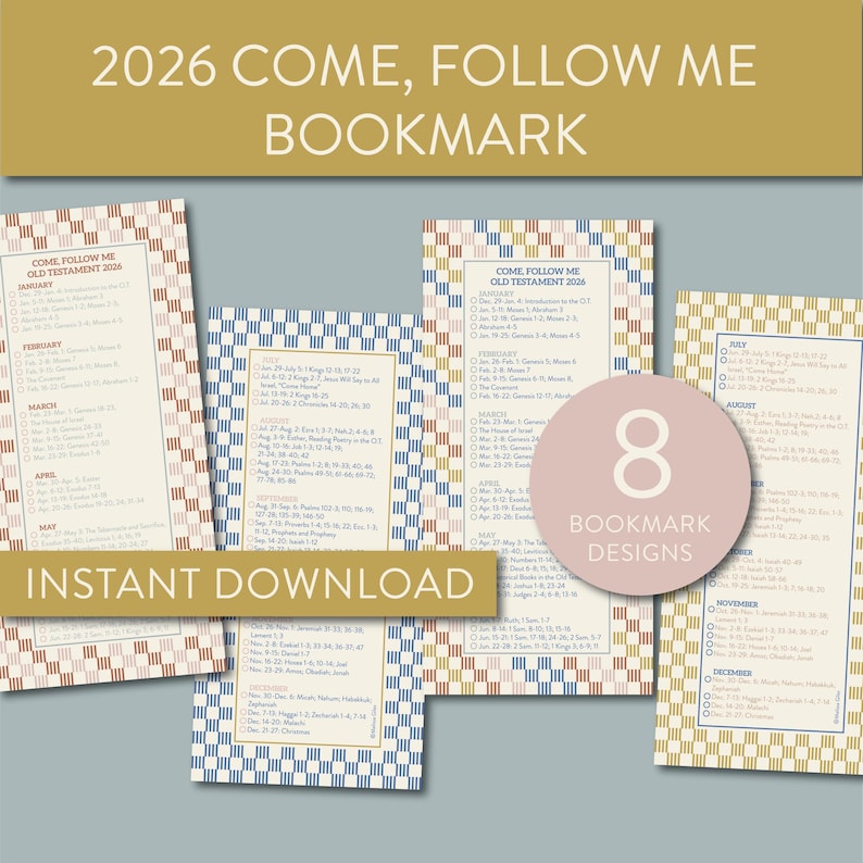 Come Follow Me 2026 Bookmark Reading Schedule Old Testament Instant ...