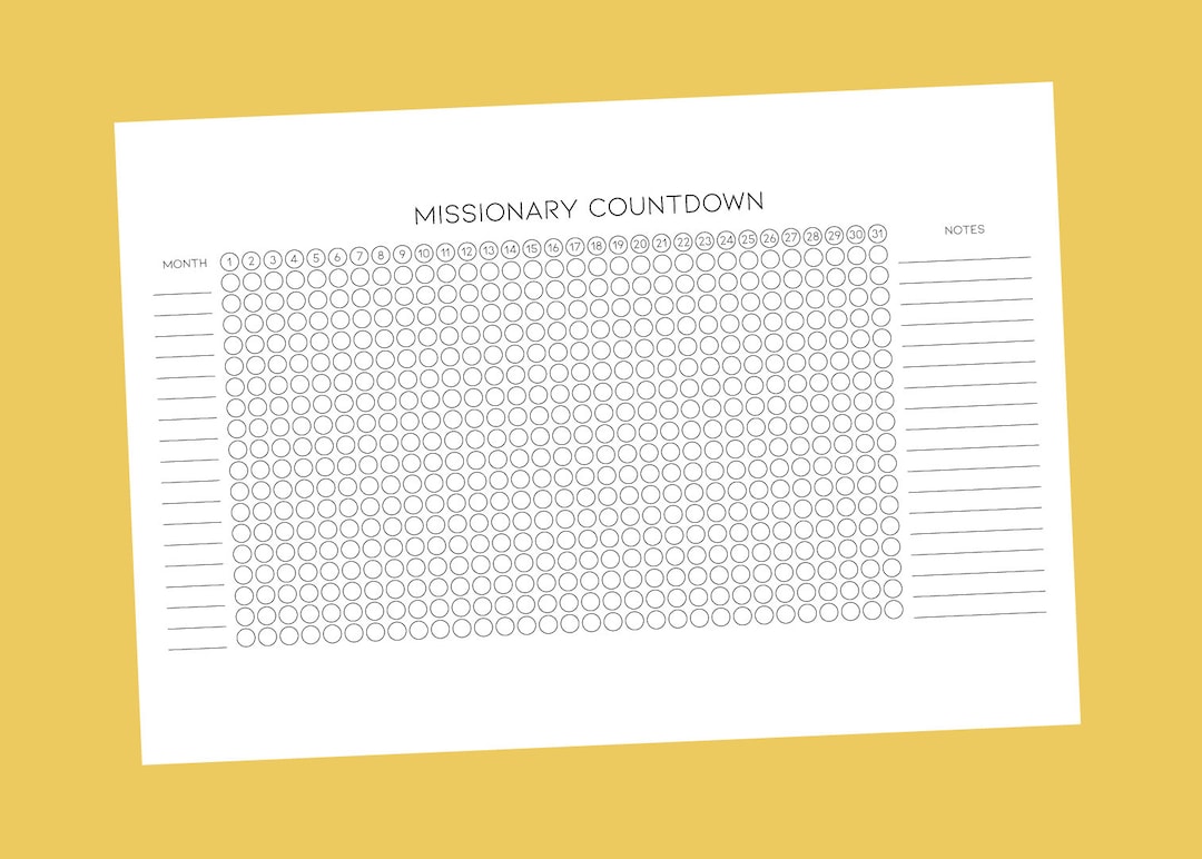 Printable LDS Missionary Countdown (for Elders and Sisters) - Etsy