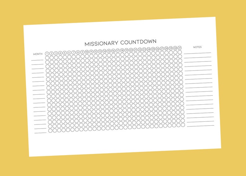 Printable LDS Missionary Countdown (for Elders and Sisters) - Etsy