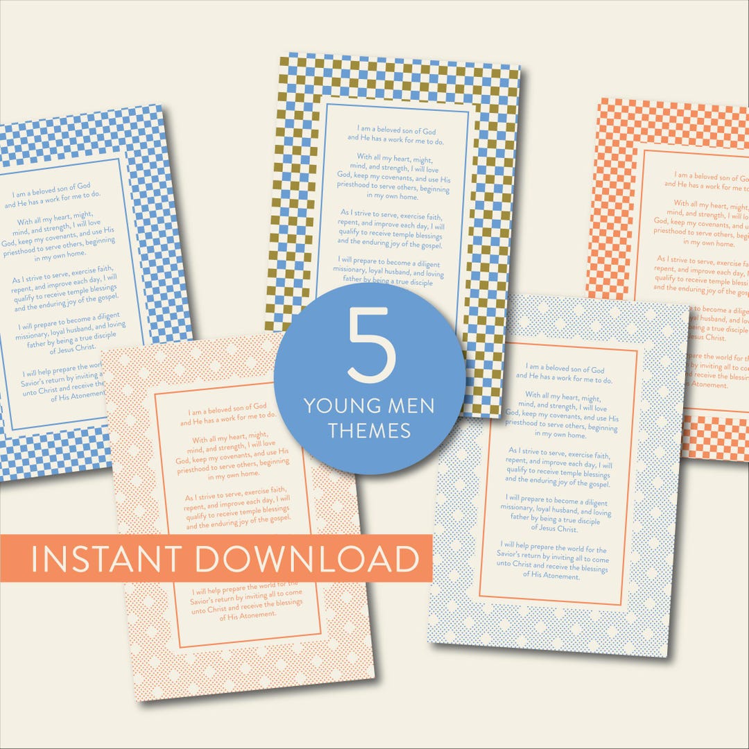 LDS Young Men Theme Printable Instant Download - Etsy