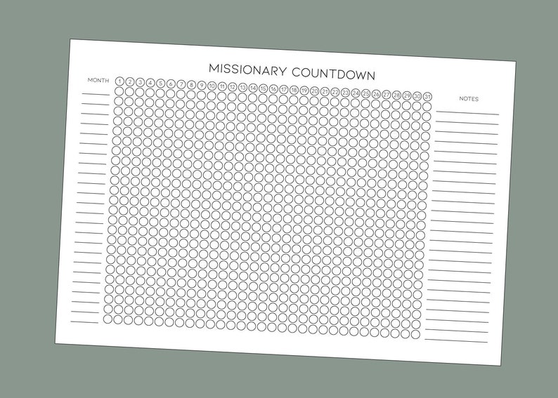 Printable LDS Missionary Countdown (for Elders and Sisters) - Etsy