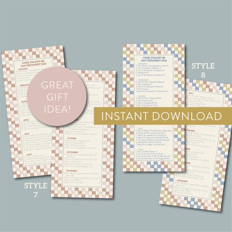 Come Follow Me 2026 Bookmark Reading Schedule Old Testament Instant ...