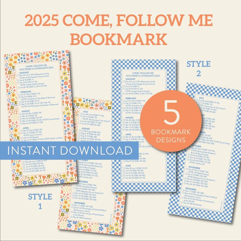 Come Follow Me 2025 Bookmark Reading Schedule Doctrine & Covenants ...