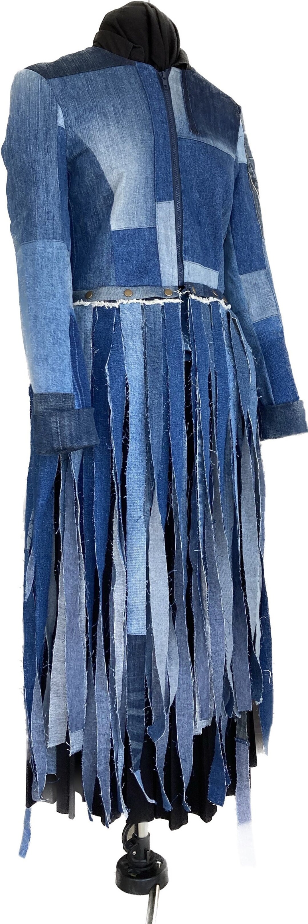 Patch Work Denim Jacket. Upcycled Denim Jacket. Unique Denim Jacket ...