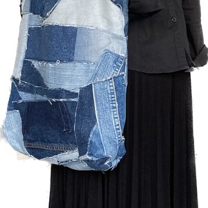 Crazy Quilt Denim Tote Bag. Two in One Bag. Patch Work Tote - Etsy