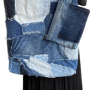 Crazy Quilt Denim Tote Bag. Two in One Bag. Patch Work Tote - Etsy