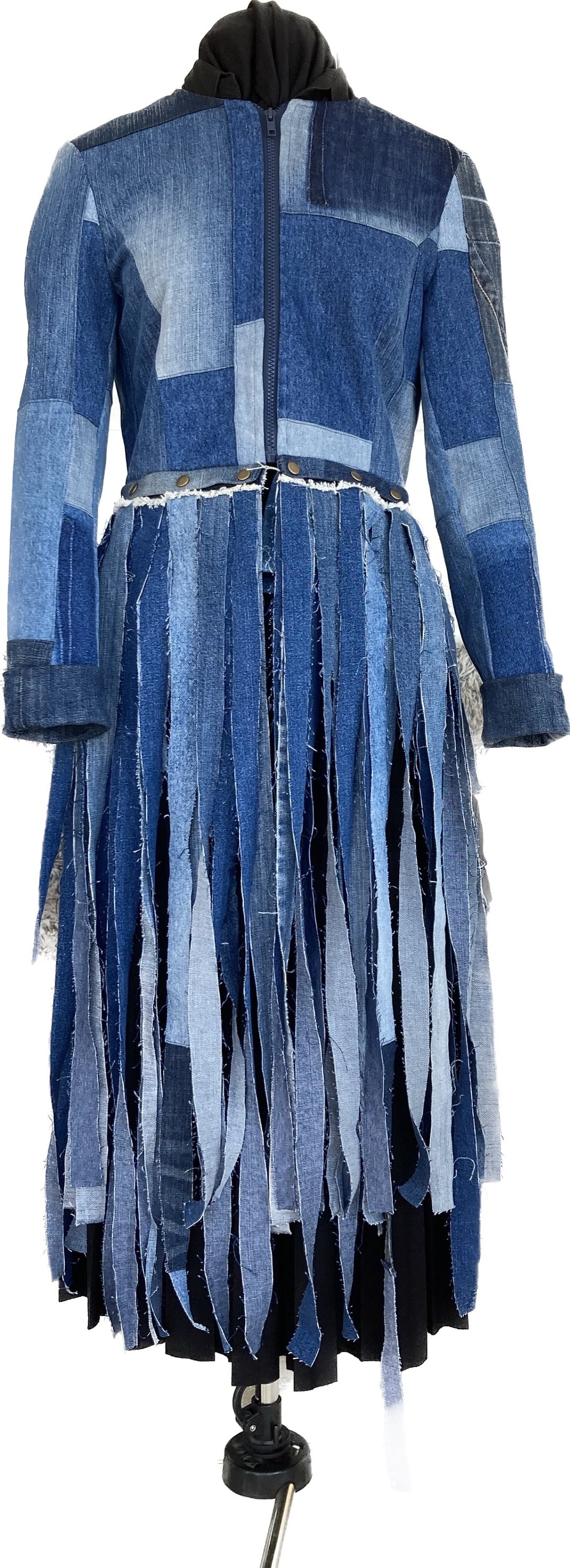 Patch Work Denim Jacket. Upcycled Denim Jacket. Unique Denim Jacket. Two in One Jacket. - Etsy