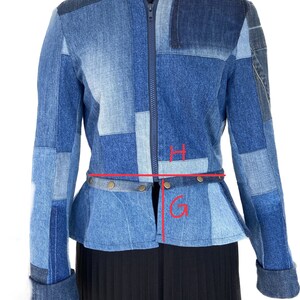 Patch Work Denim Jacket. Upcycled Denim Jacket. Unique Denim Jacket ...