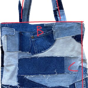 Crazy Quilt Denim Tote Bag. Two in One Bag. Patch Work Tote - Etsy
