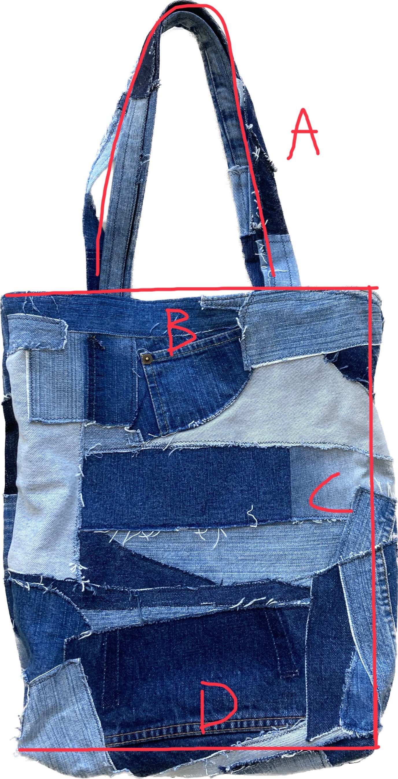 Crazy Quilt Denim Tote Bag. Two in One Bag. Patch Work Tote - Etsy