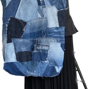 Crazy Quilt Denim Tote Bag. Two in One Bag. Patch Work Tote - Etsy