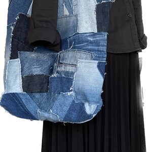 Crazy Quilt Denim Tote Bag. Two in One Bag. Patch Work Tote - Etsy