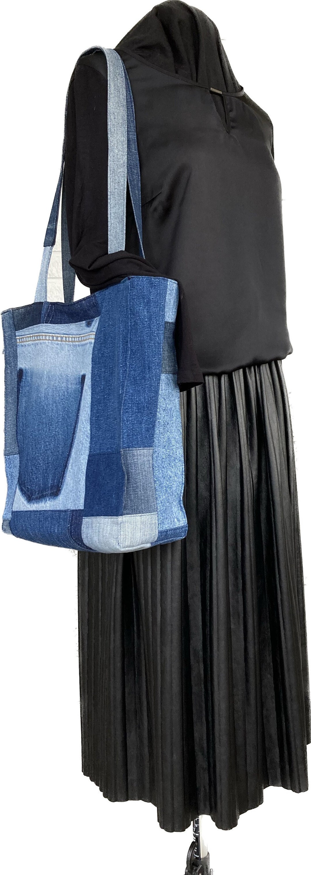 Patchwork Denim Bag. Two in One Bag. Hand Bag. - Etsy