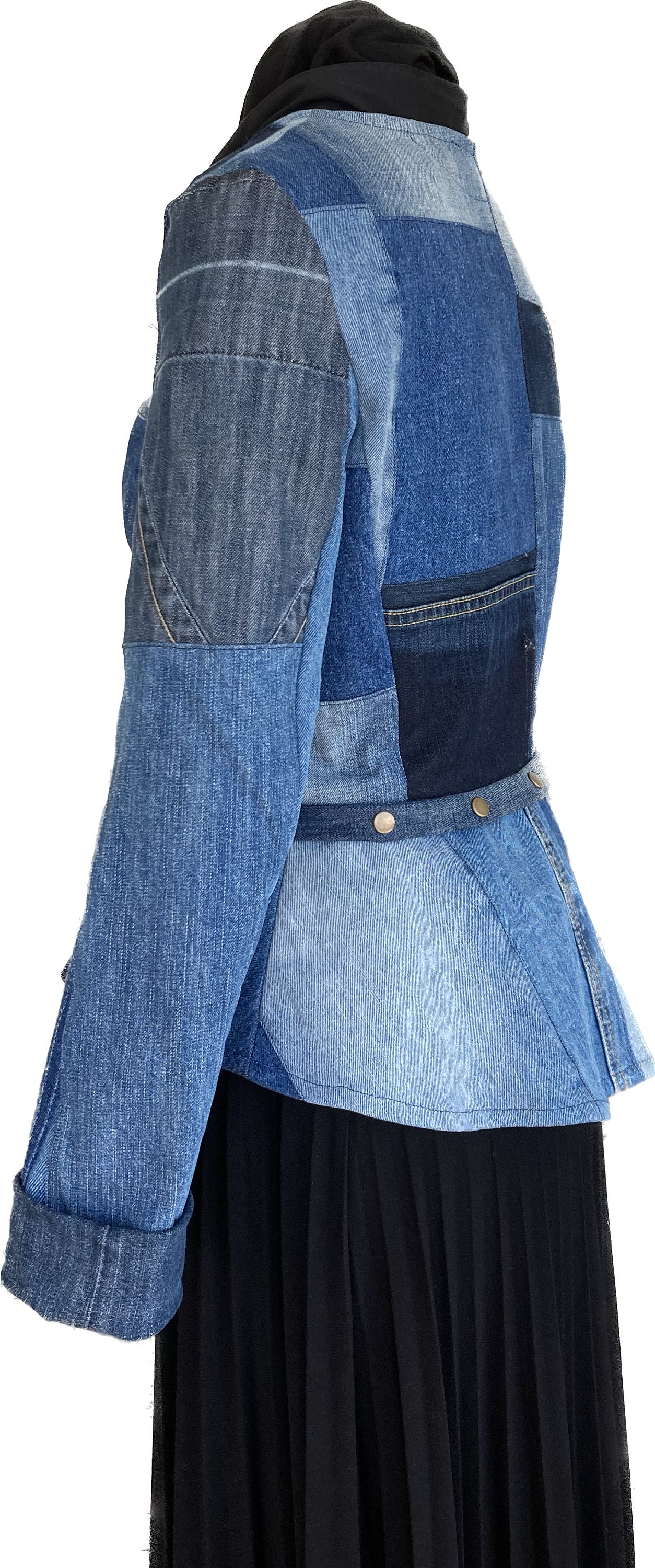 Patch Work Denim Jacket. Upcycled Denim Jacket. Unique Denim Jacket. Two in One Jacket. - Etsy