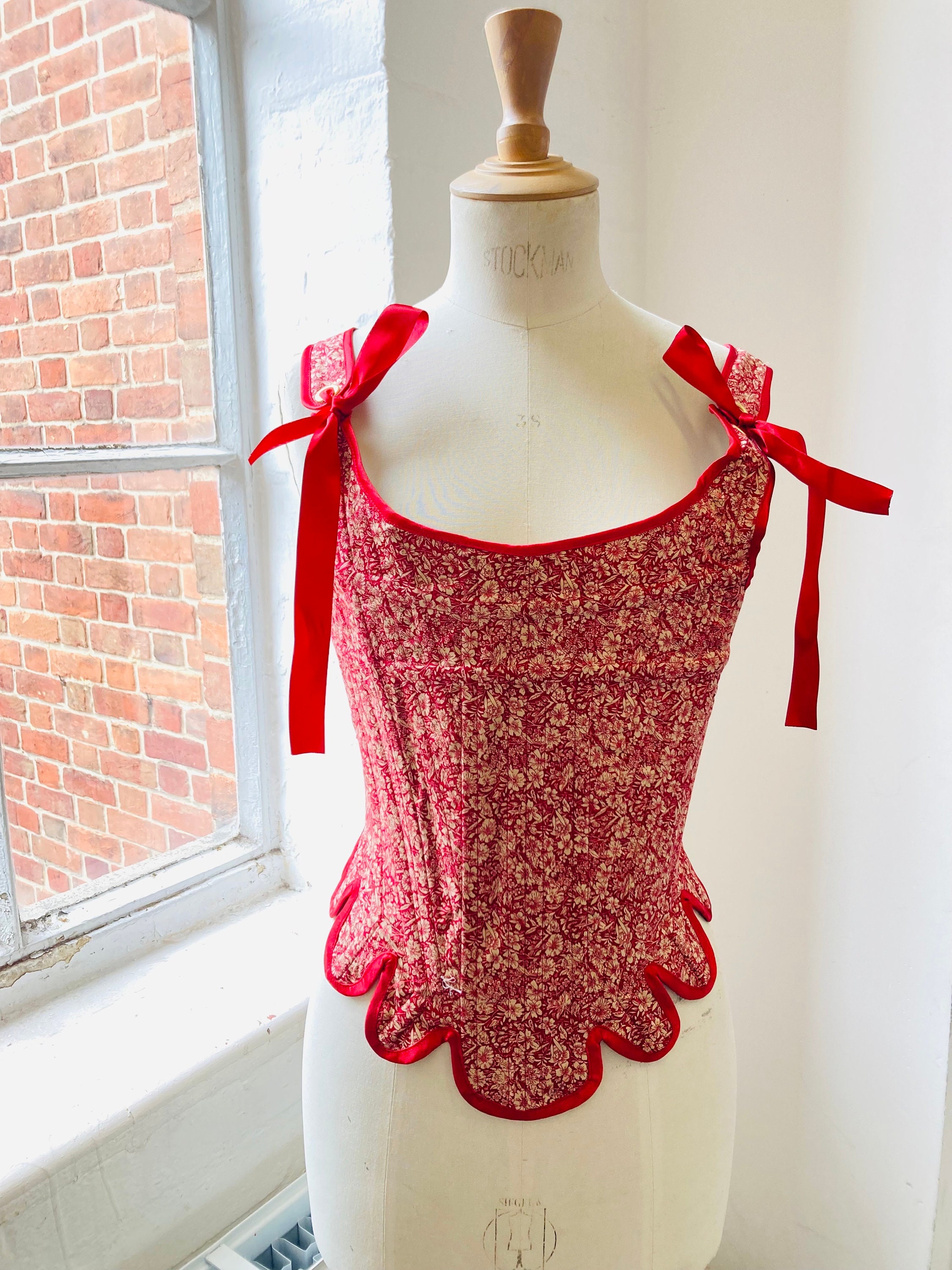 Red Floral Stays - Etsy