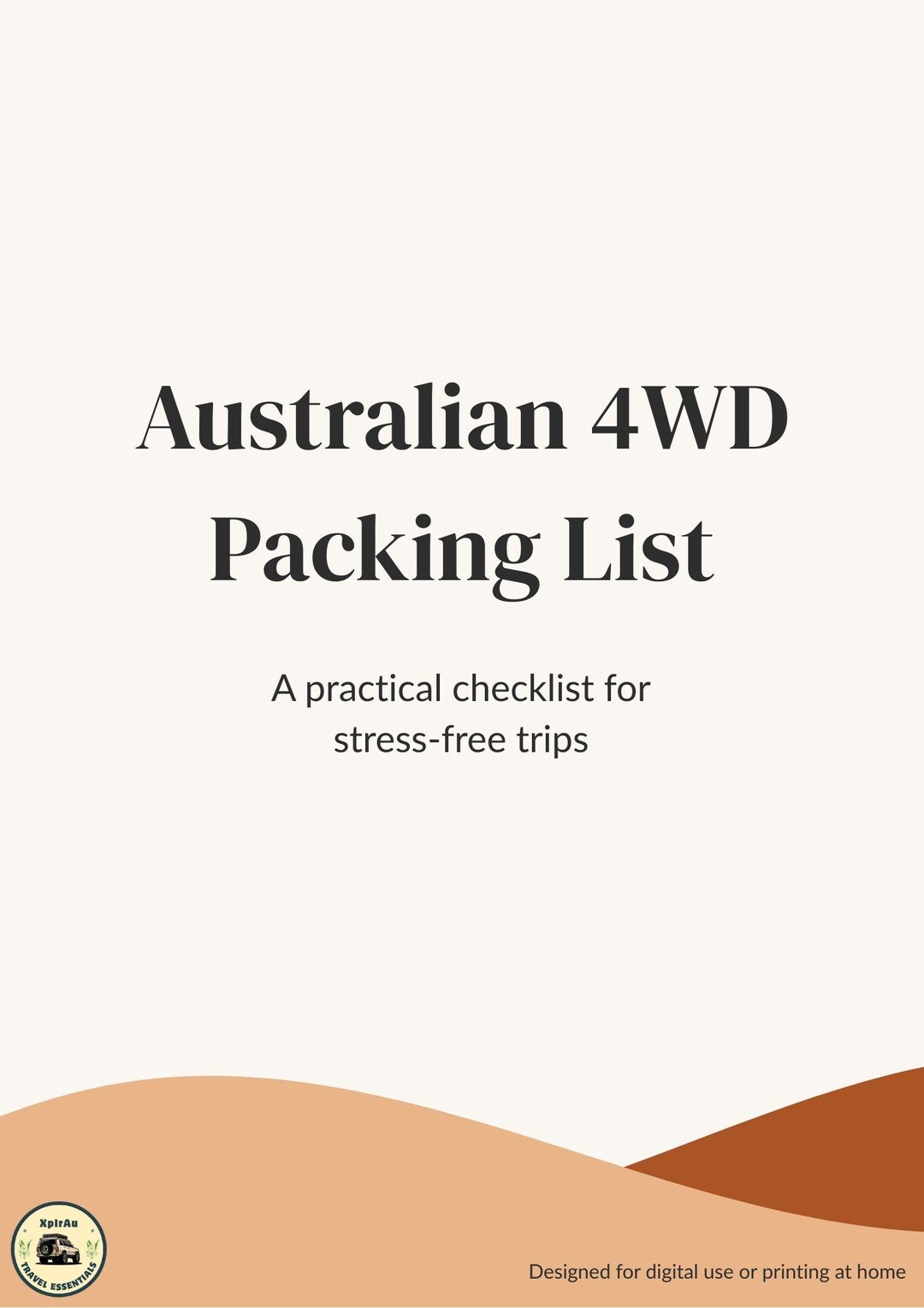 Australian 4WD Packing List - Printable Camping Checklist for Road ...