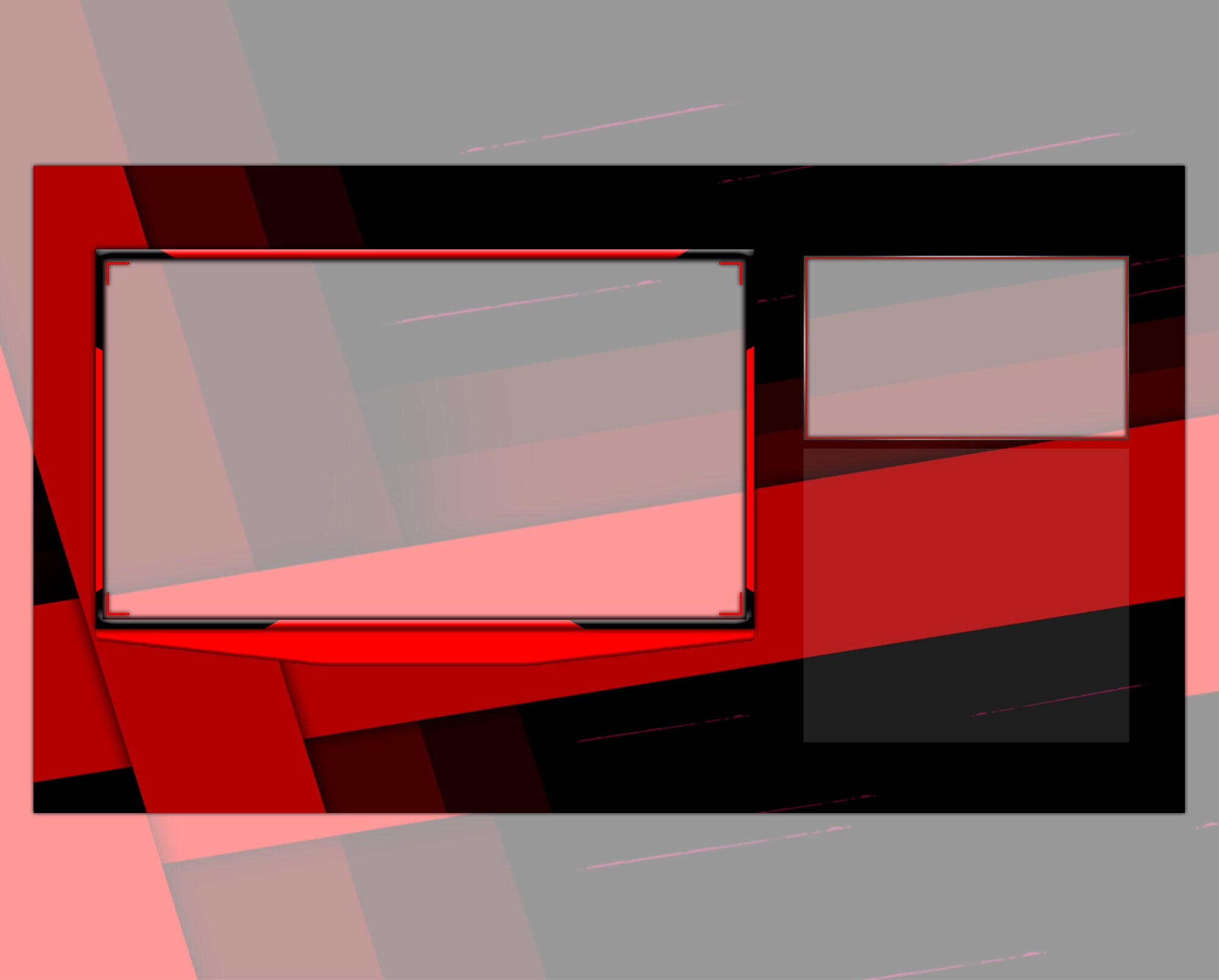 Twitch Overlay Red Line Simple Minimalist Screens Facecam | Etsy