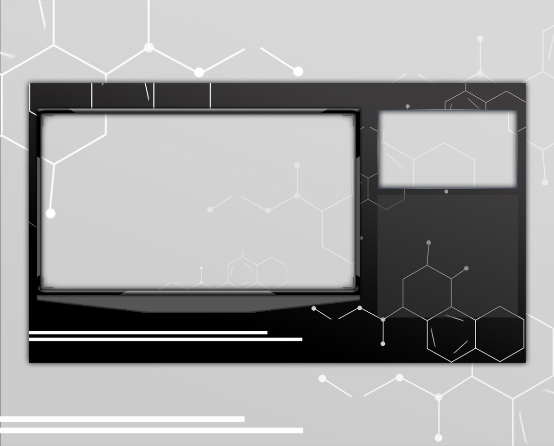 Twitch Overlay Gray White and Black Simple Minimalist | Etsy Australia