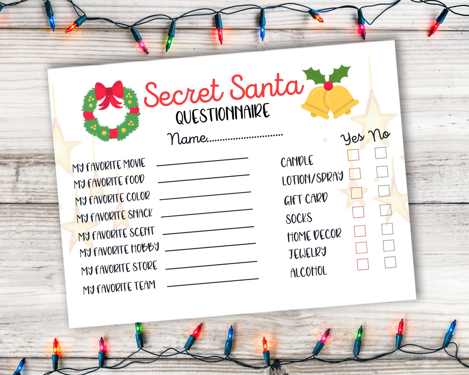 Printable Secret Santa Gift Exchange