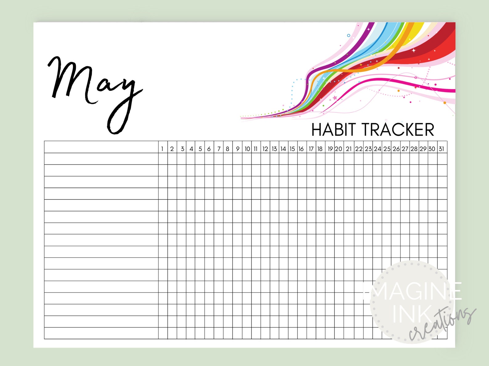 Cute Habit Tracker Monthly Habit Tracker Instant Download | Etsy