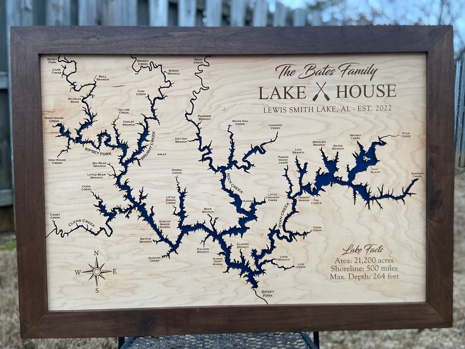 Smith Lake AL Custom Lake House Decor Lake Map Sign - Etsy