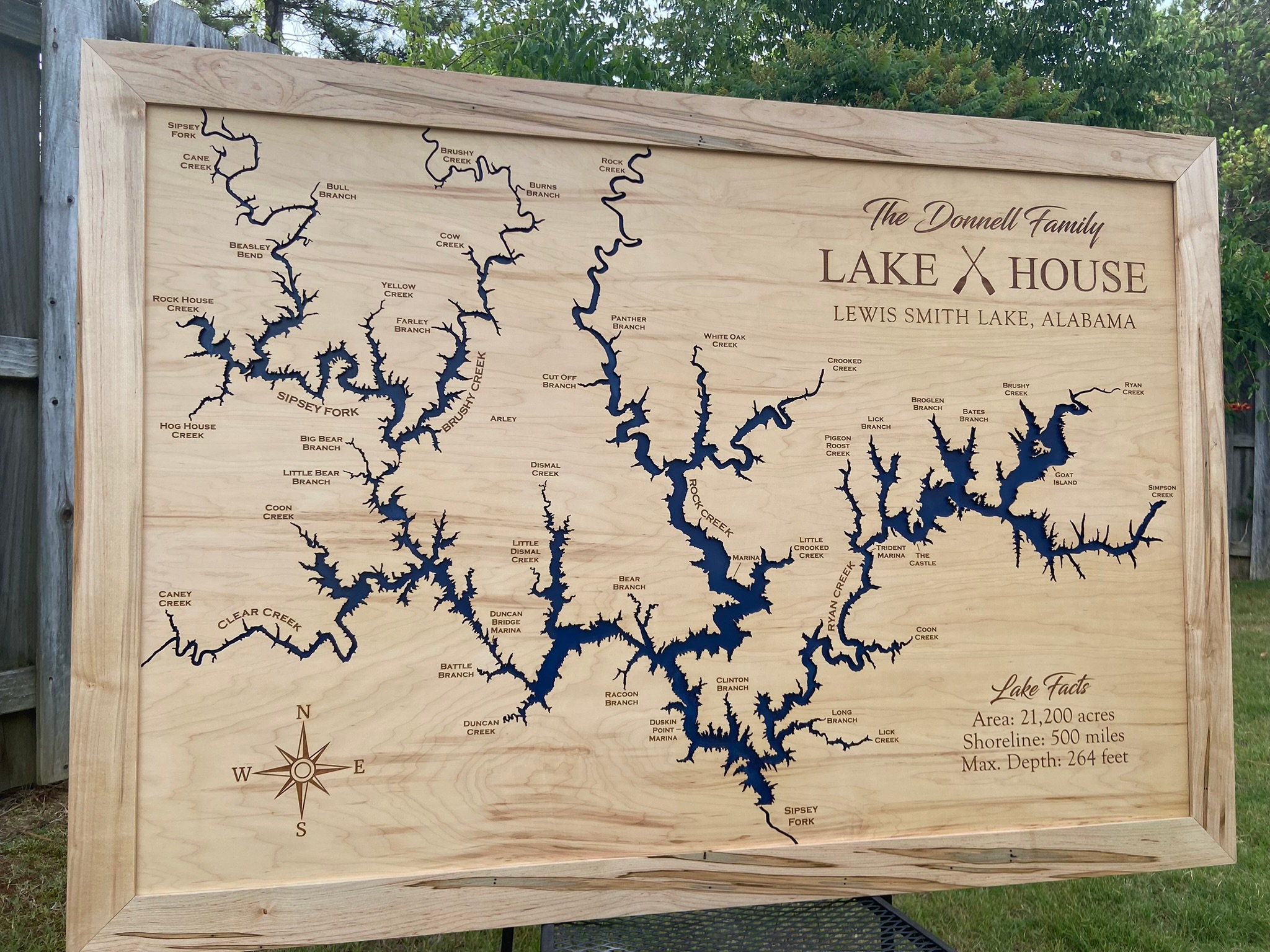 Smith Lake, AL; Custom Lake House Decor, Lake Map, Sign, Personalized ...