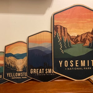 National Park Wood Sign for All 63 Parks, Retro Style Full Color on ...