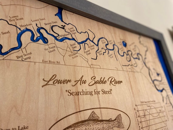 Custom Trout Fishing River Map for Fly Fisherman Float Boat - Etsy