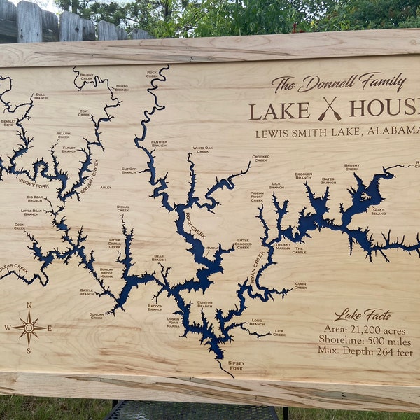 Custom Lake Map - Etsy