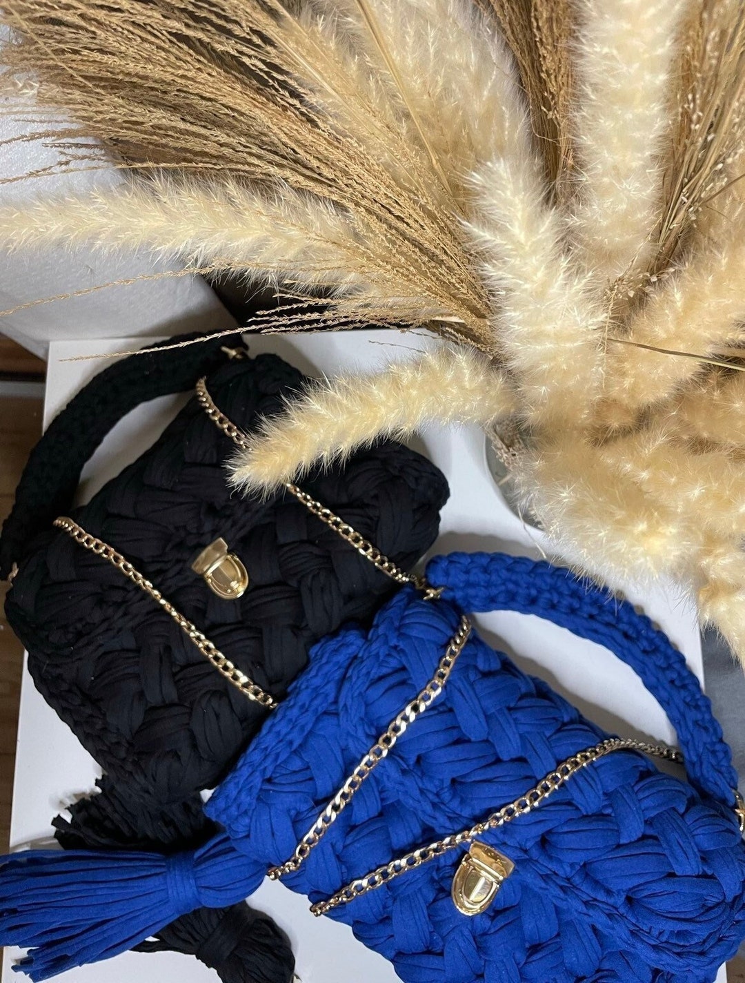 Handmade Bag , Crochet Bag , Crochet Puff Bag , Capri Bag , Hand ...