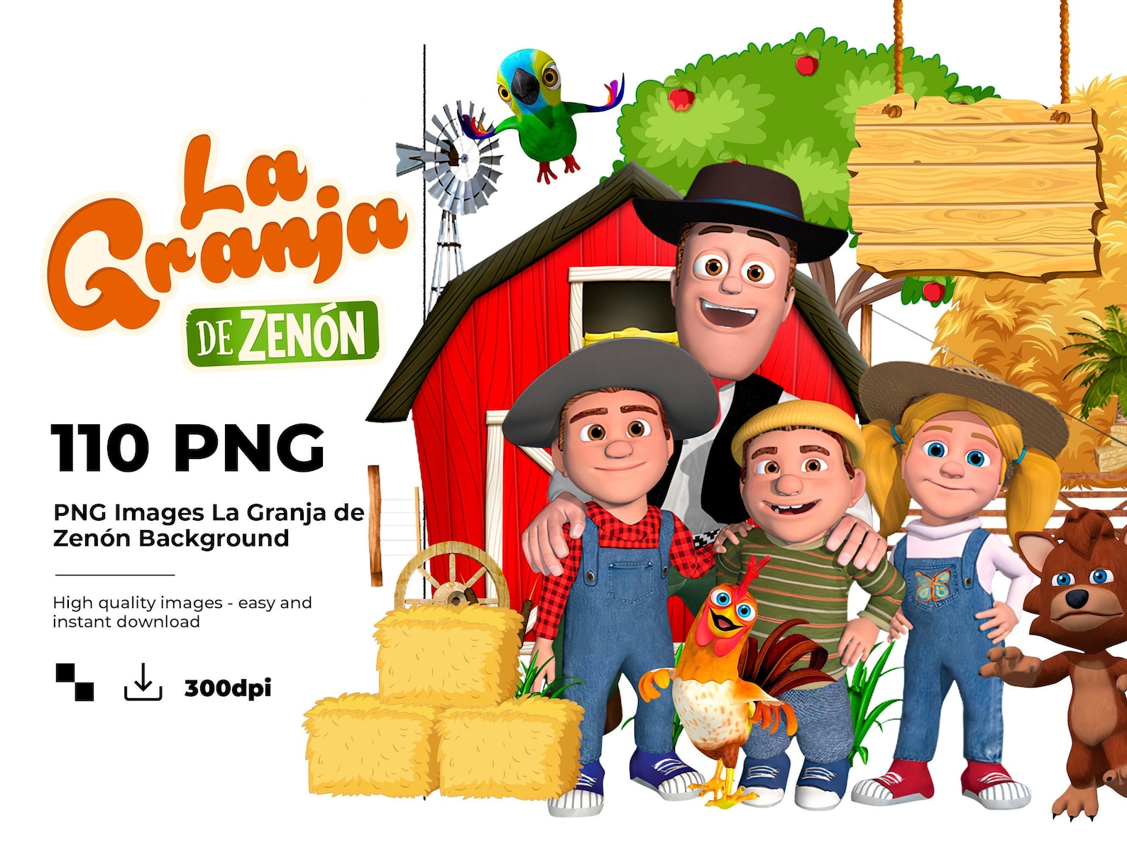 La Granja de Zenon Clipart Zenon logo PNG Files 95 Printable | Etsy