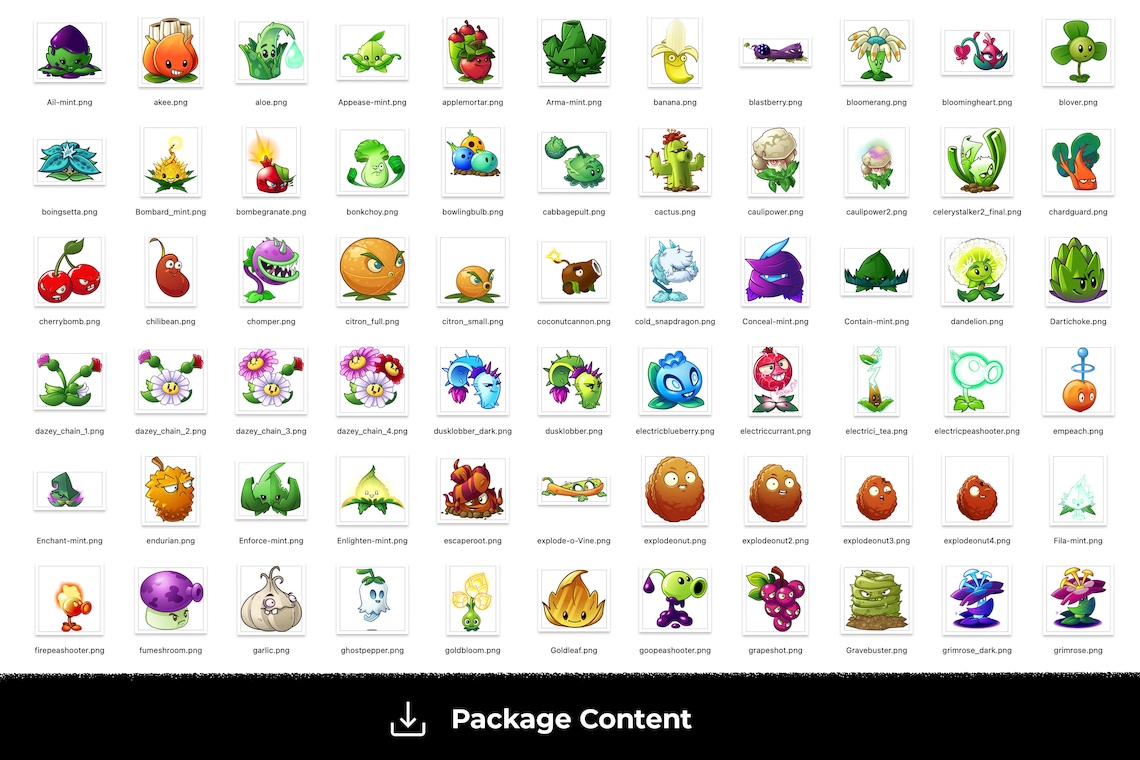 Plants vs Zombies Clipart Plants vs Zombies characters | Etsy España