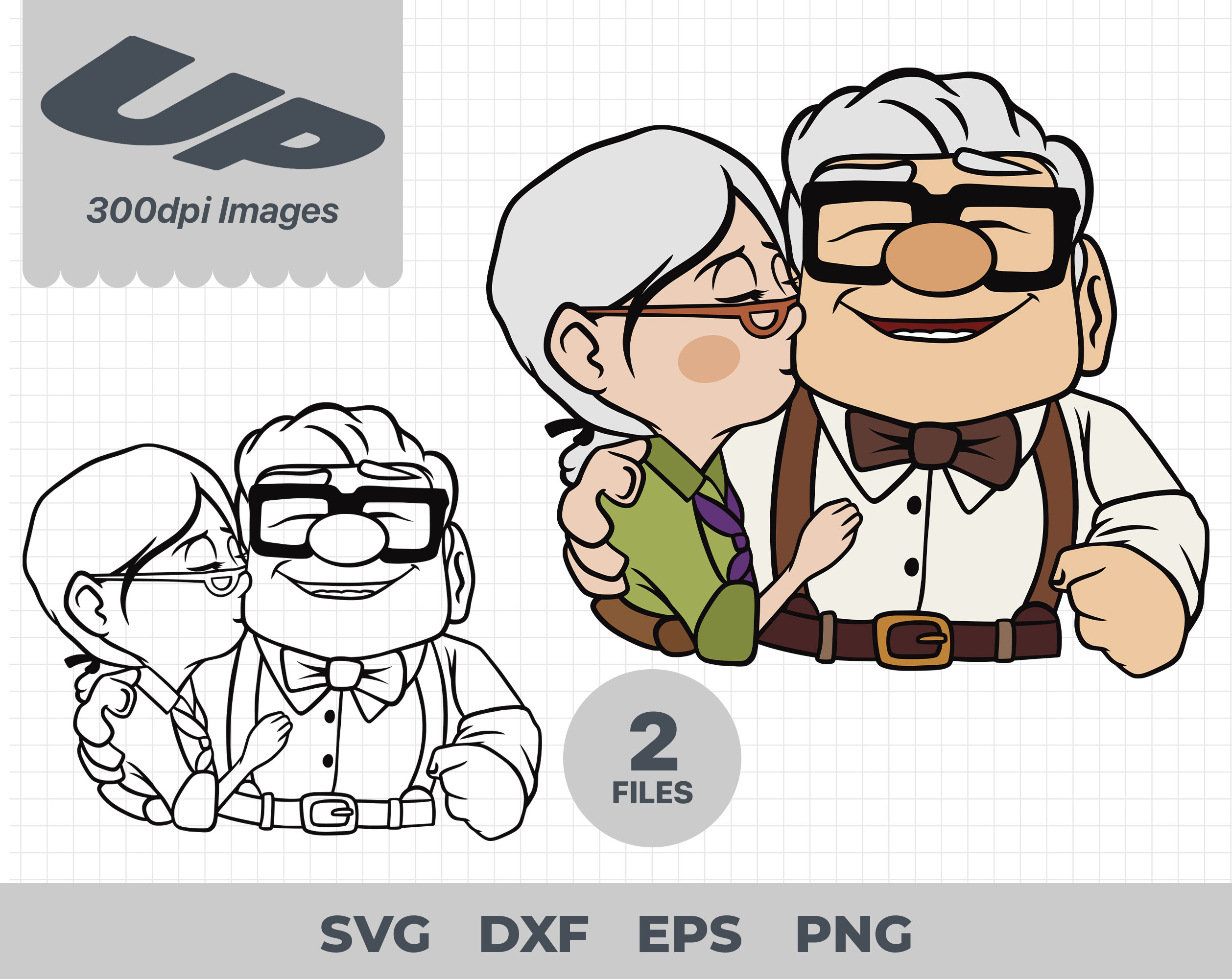 Ellie and Carl Svg PNG Up Movie SVG Bundle Valentine's | Etsy España