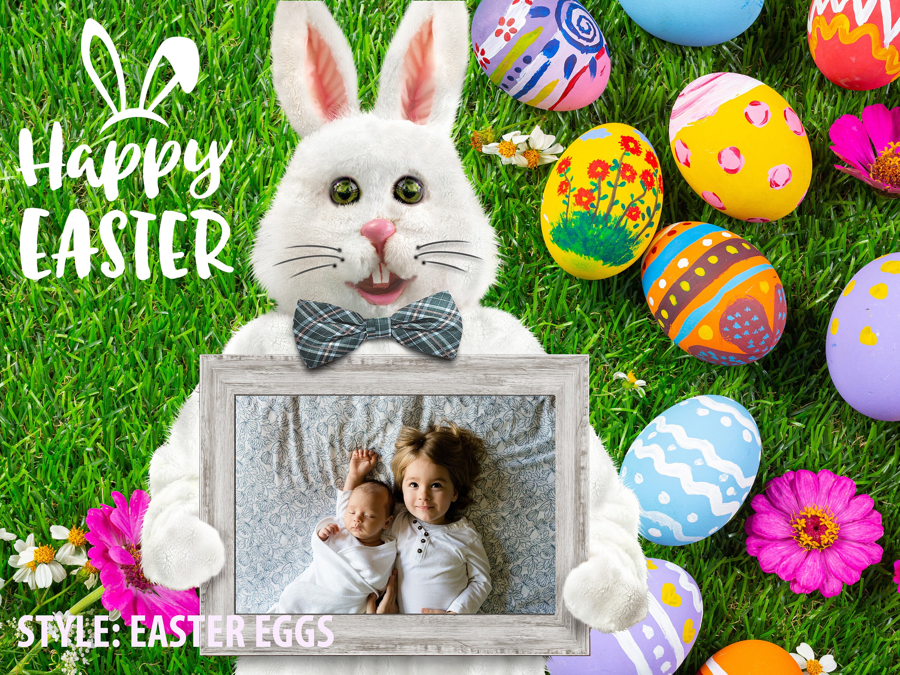 Virtual Easter Bunny Photos Stay Home and Stay Safe - Etsy