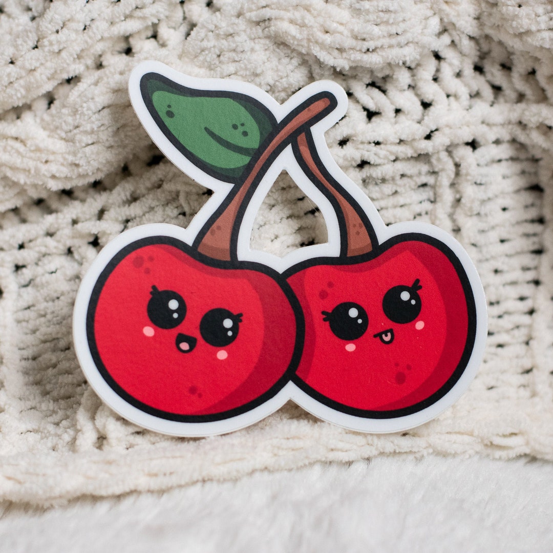 Cherry Vinyl Sticker VSCO, Laptop, Cute Stickers, Water Bottle Stickers ...