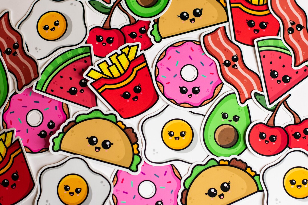 Food Vinyl Sticker Pack VSCO, Laptop, Cute Stickers, Water Bottle ...