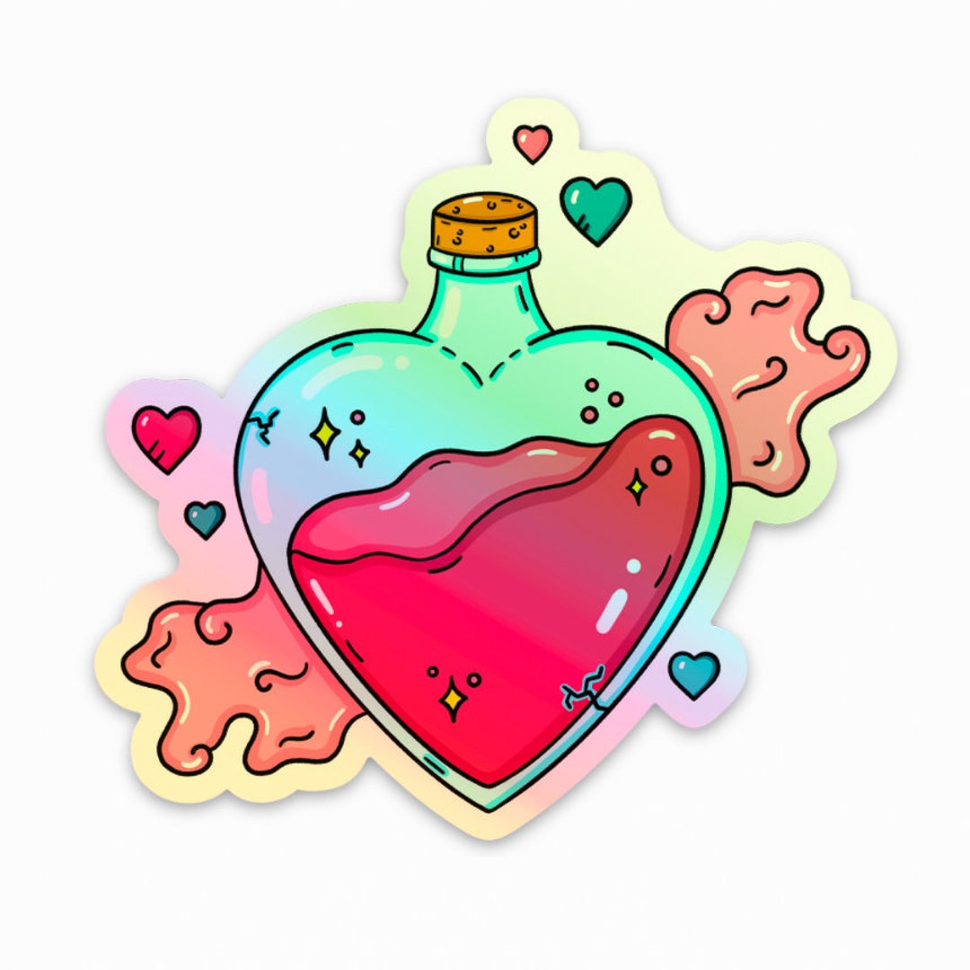 Holographic Love Potion Sticker -vinyl Sticker, Stickers for Hydroflask ...
