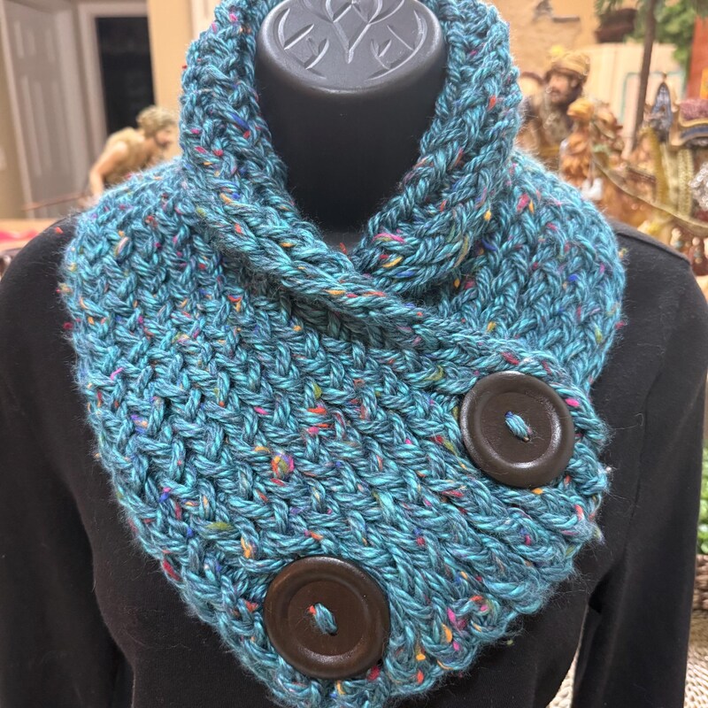 Knitted Button Scarf - Etsy