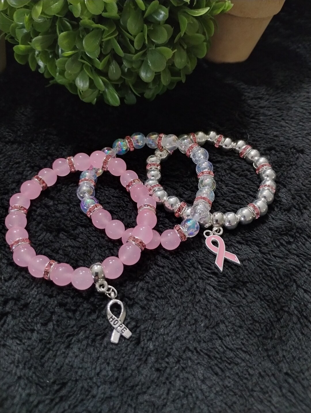 Breast Cancer Awareness Bracelet Breast Cancer Survivor Bracelet Rose ...