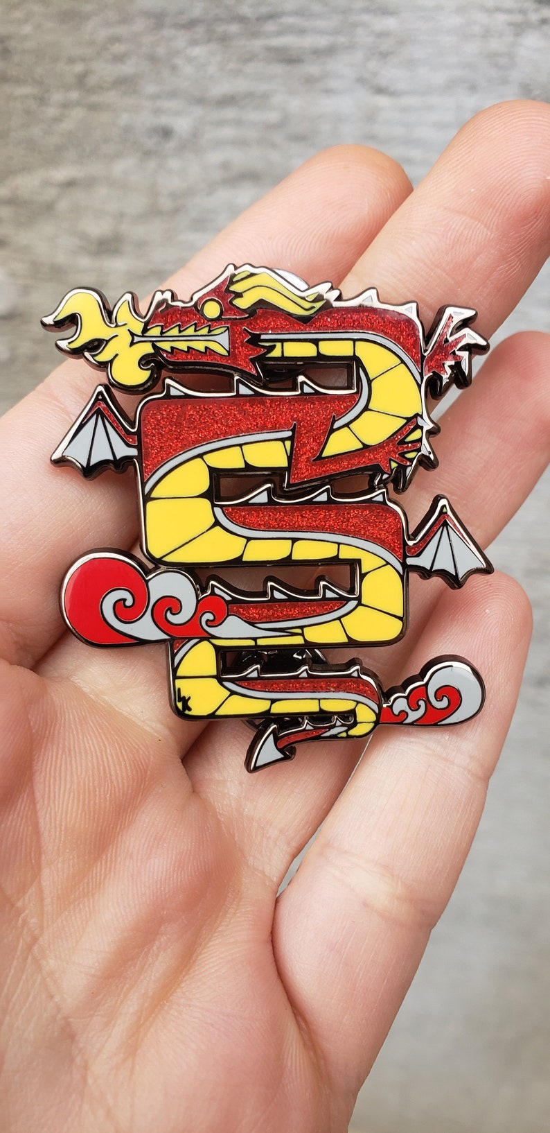 Glyph Wyvern Dragon Enamel Pin - Etsy