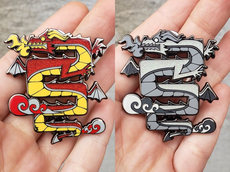 Glyph Wyvern Dragon Enamel Pin - Etsy