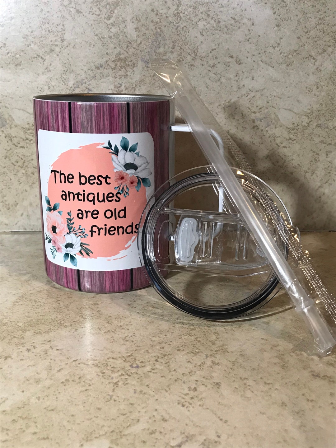 The Best Antiques Are Old Friends Coffee Cup, Friendship Gift, Lid and ...