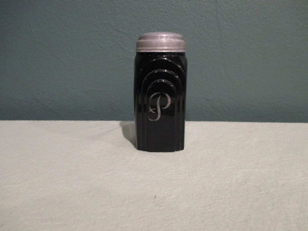Vintage Mckee Black initial Roman Arch Pepper Shaker lettering on the ...