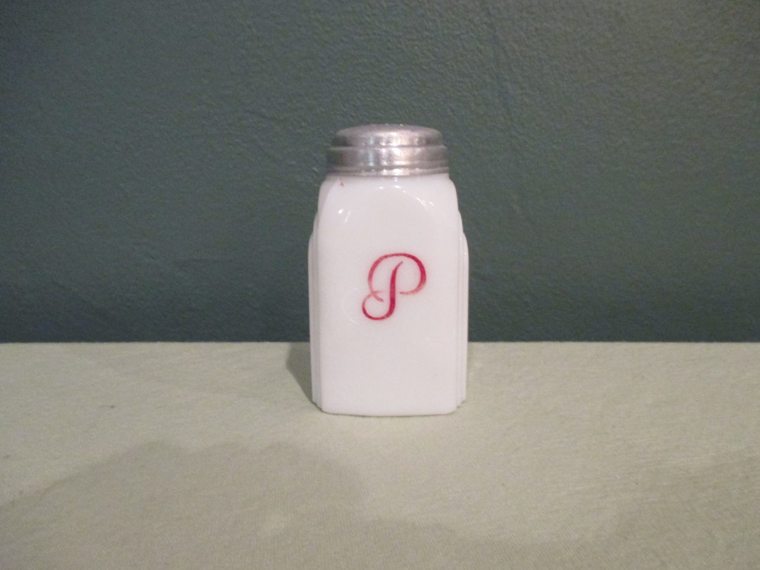 Vintage Mckee White initial Red Font Roman Arch Pepper Shaker - Etsy