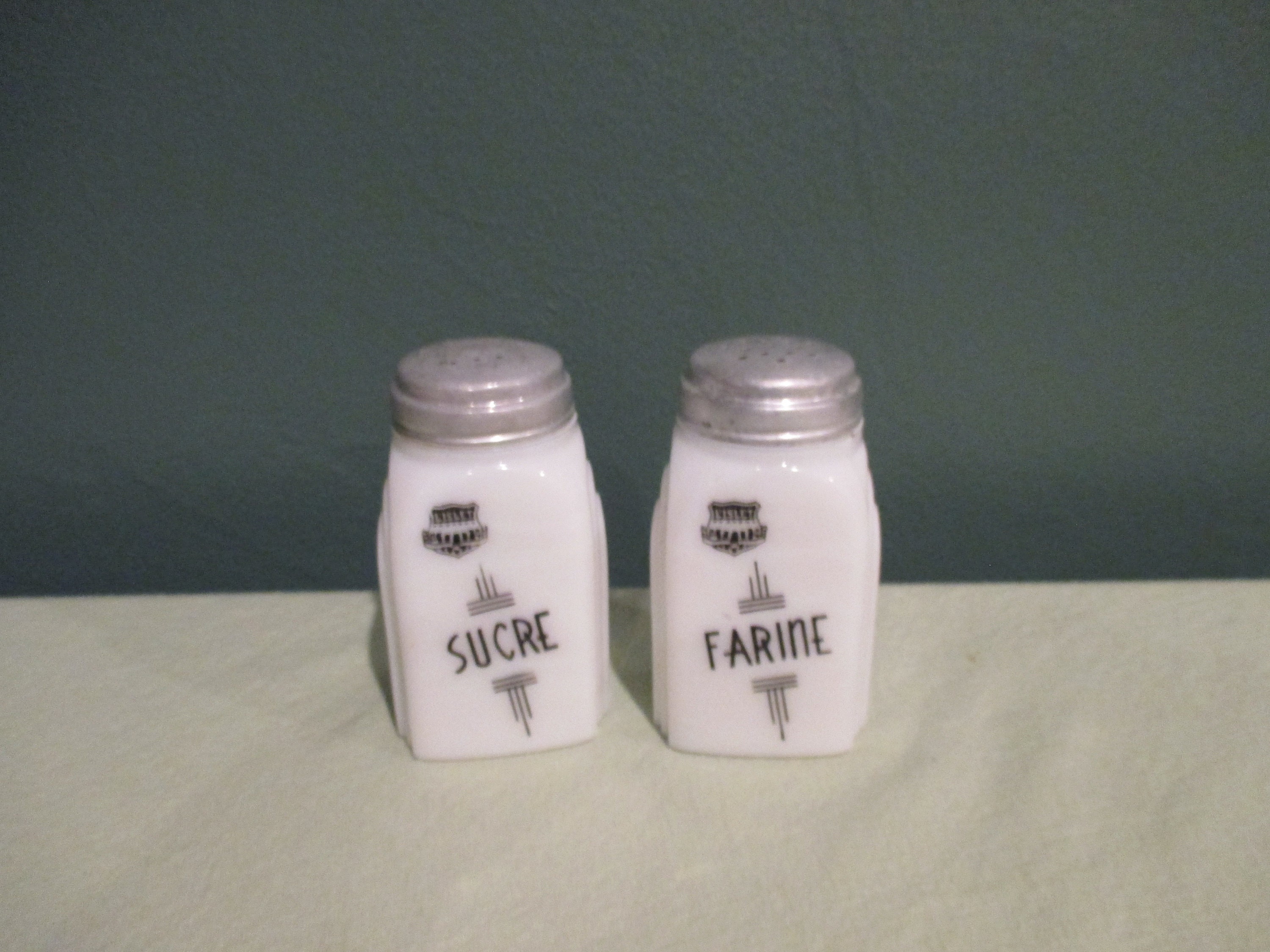 Vintage Mckee White Roman Arch Lislet French Flour farine & Sugar sucre ...