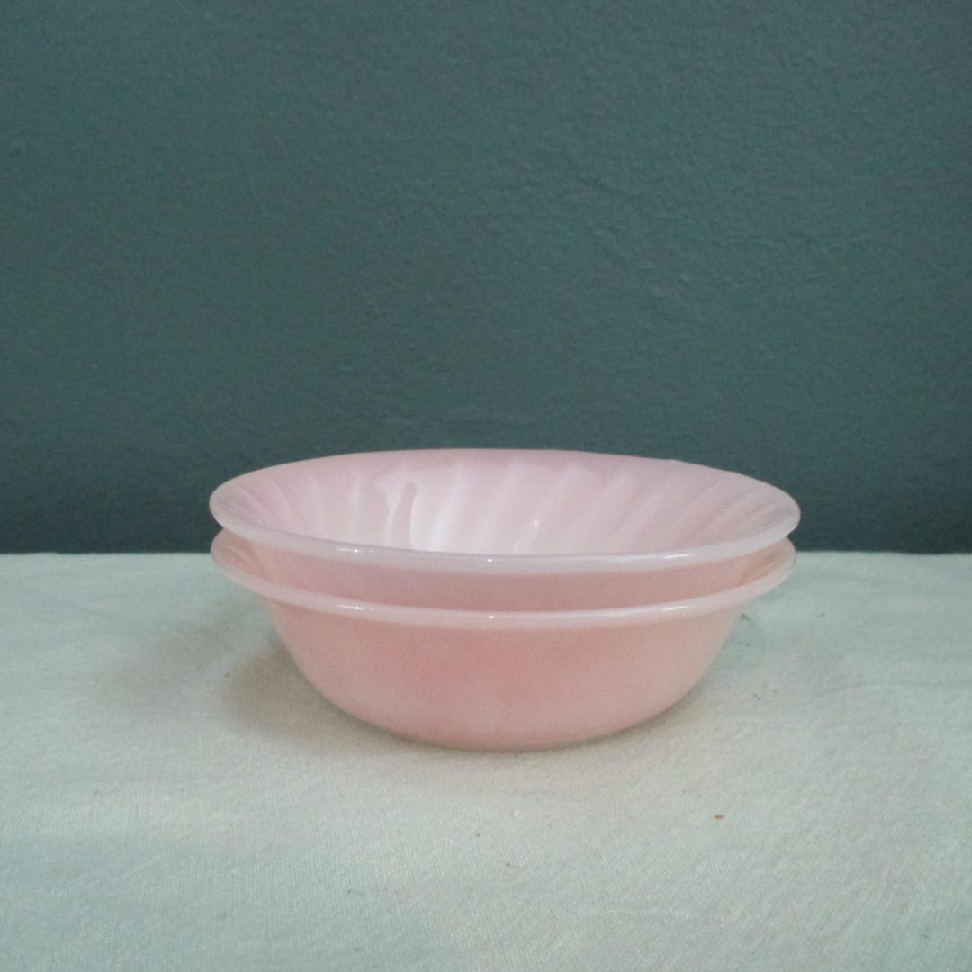Vintage Fire King Pink Swirl 2 Piece Berry Bowl Set - Etsy