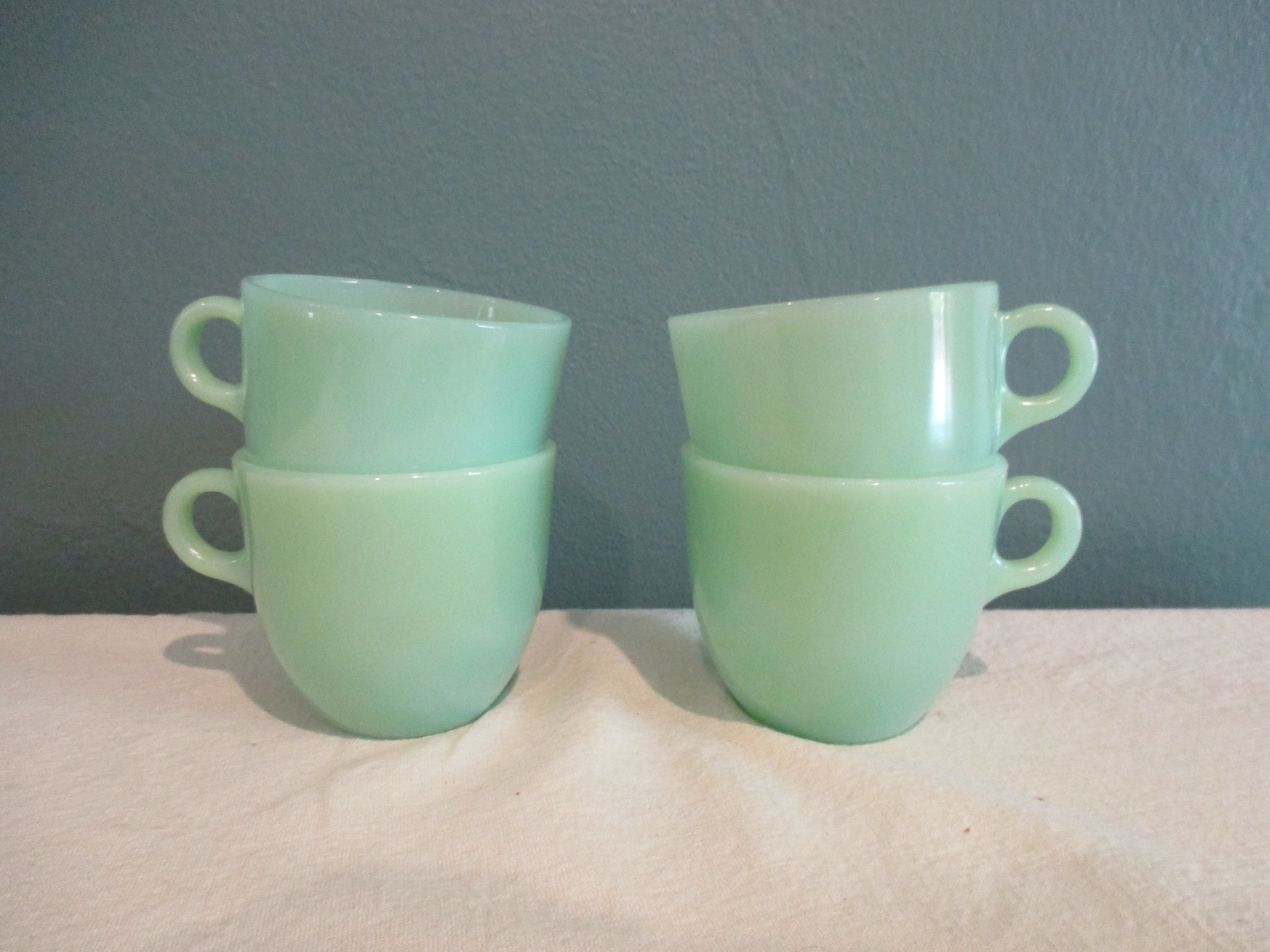 Vintage Fire King Jadeite Restaurant Ware "st. Denis" Cup & Saucer 8 ...