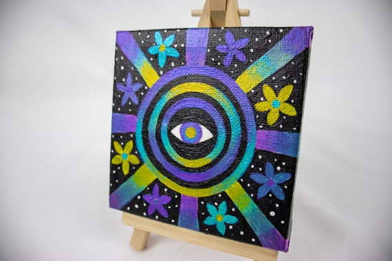 Acrylic Art & Collectibles Mini Acrylic Painting 4 x 4 Eye Spots etna ...