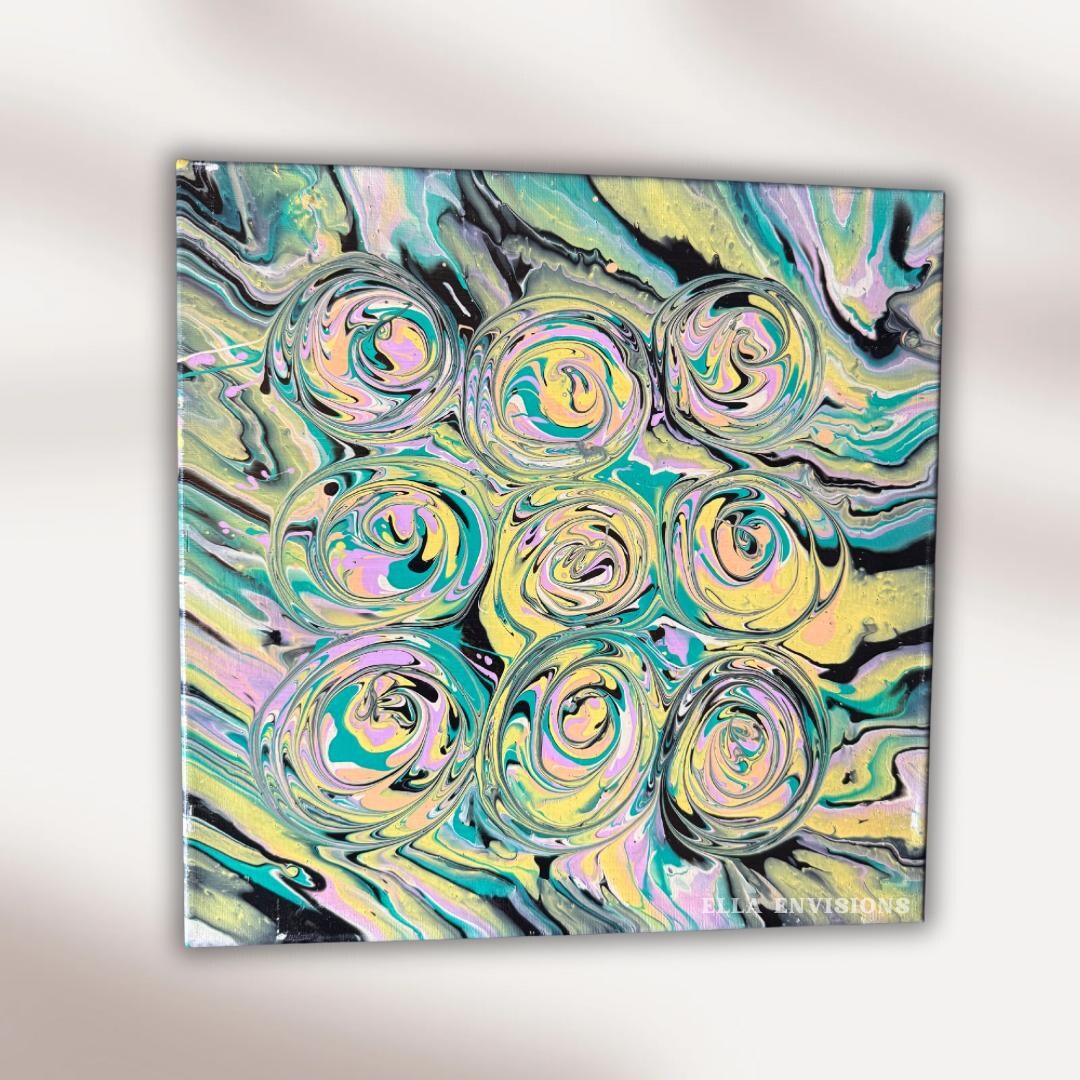 9 of Pentacles | Abstract Acrylic Painting - Etsy